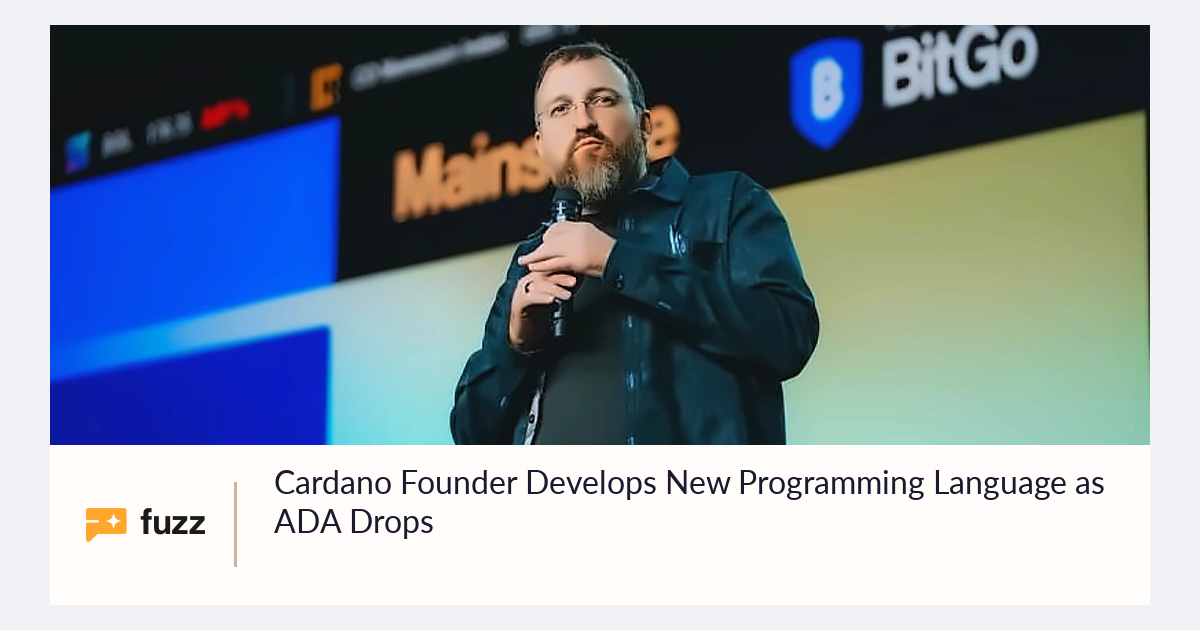 Cardano Founder Develops New Programming Language as ADA Drops